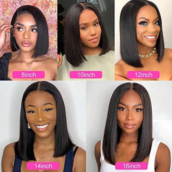 Gloge Store | Hair | 8 Inch Bob Wig Human Hair 3x4 Lace Front Wig For ...